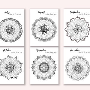 Mandala Habit Tracker Printable - Monthly Wheel Tracker - Instant ...