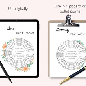 Editable Floral Habit Tracker Flower Circle Habit Tracker Customize ...