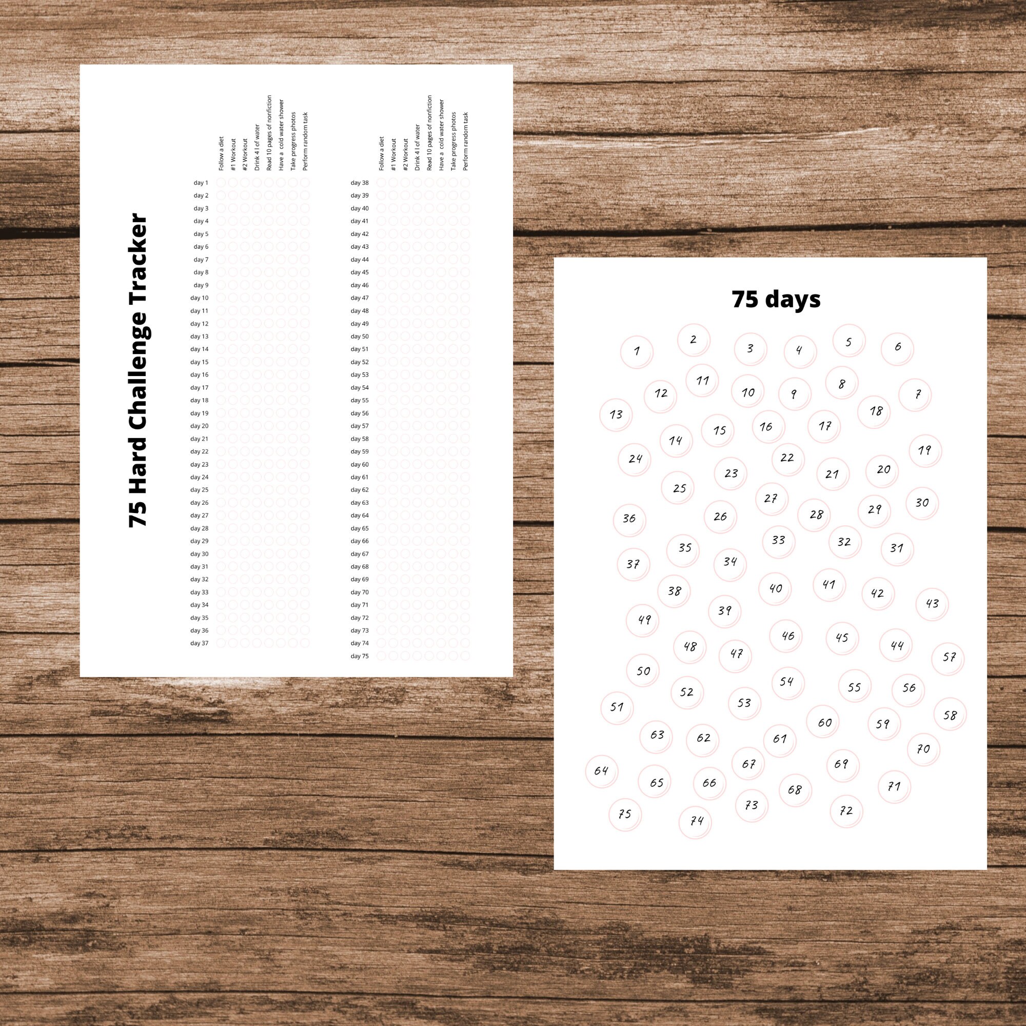 75 Hard Challenge Printable Planner Fitness Tracker Body - Etsy