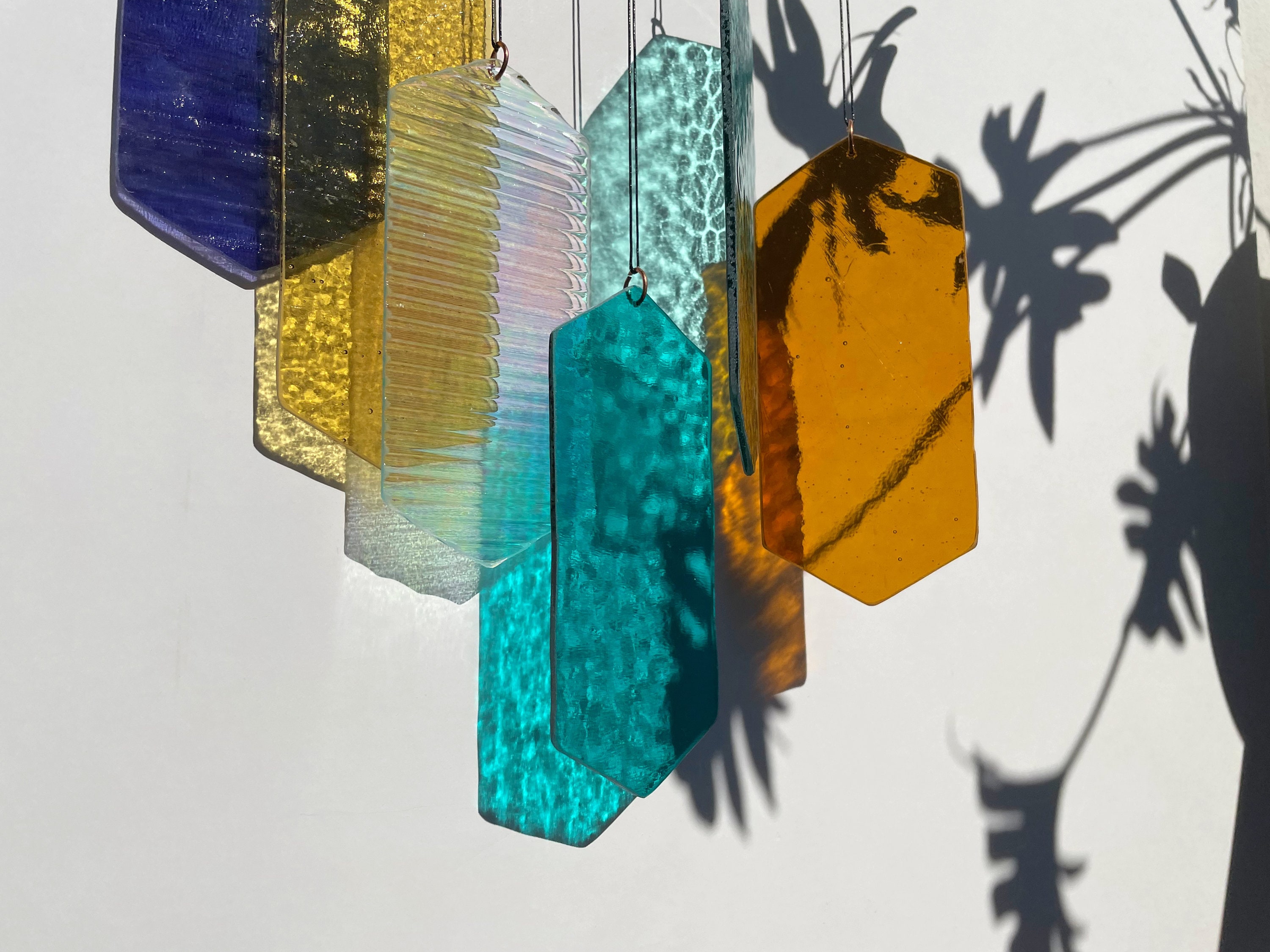 Mobile With Geometric Glass, Window Installation, Modern Glass Art Sun ...
