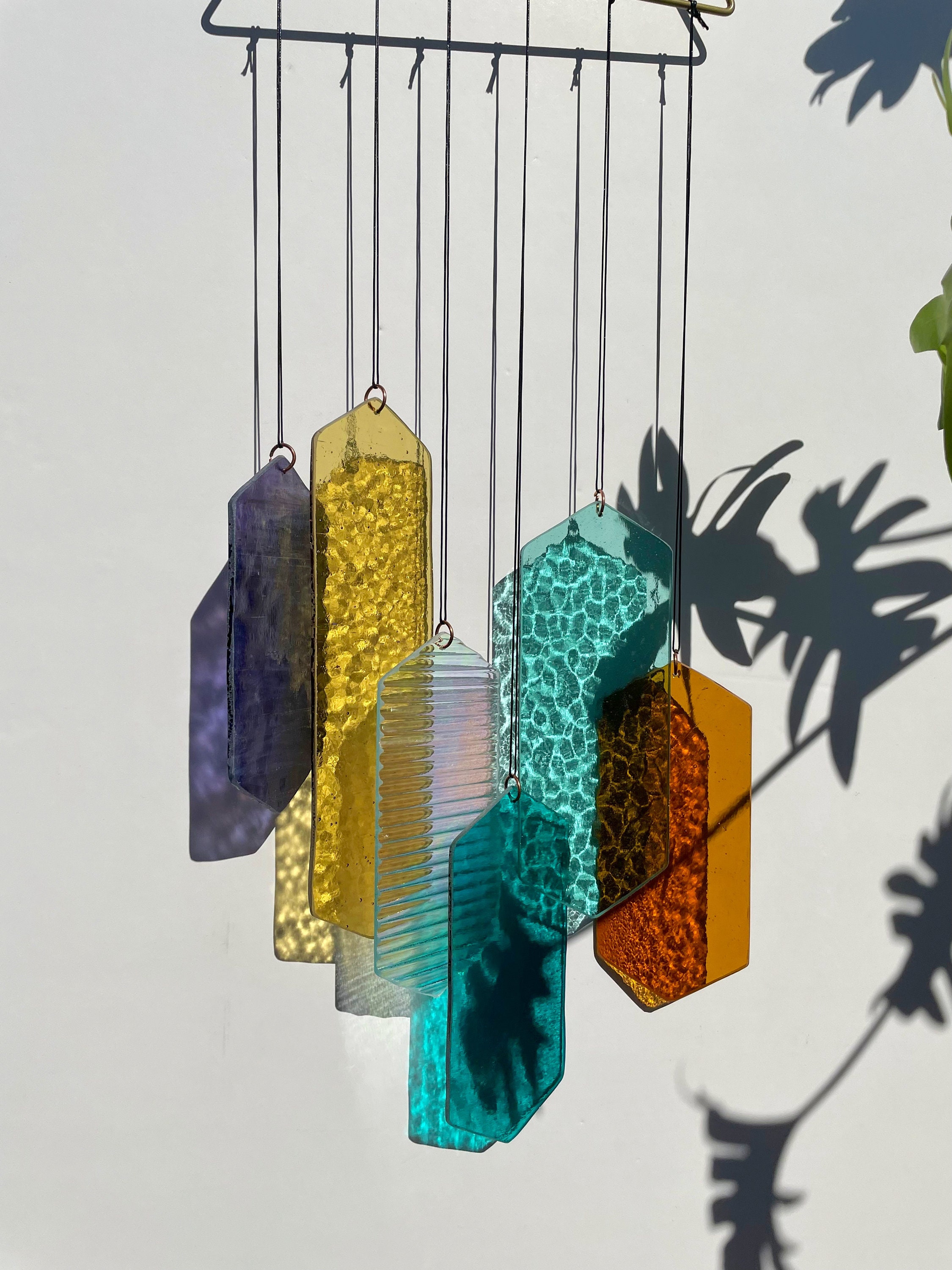 Mobile With Geometric Glass, Window Installation, Modern Glass Art Sun ...