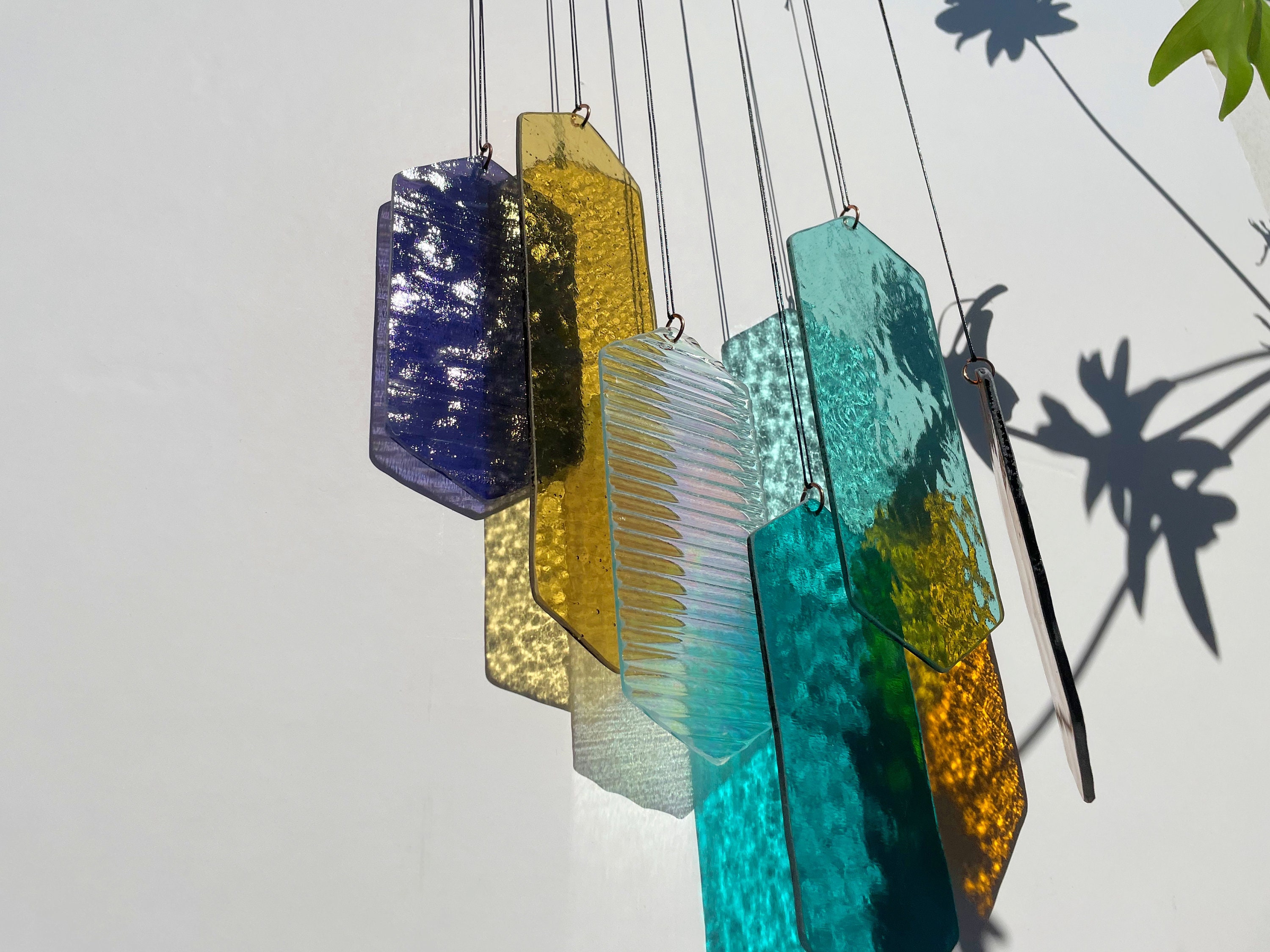 Mobile With Geometric Glass, Window Installation, Modern Glass Art Sun ...
