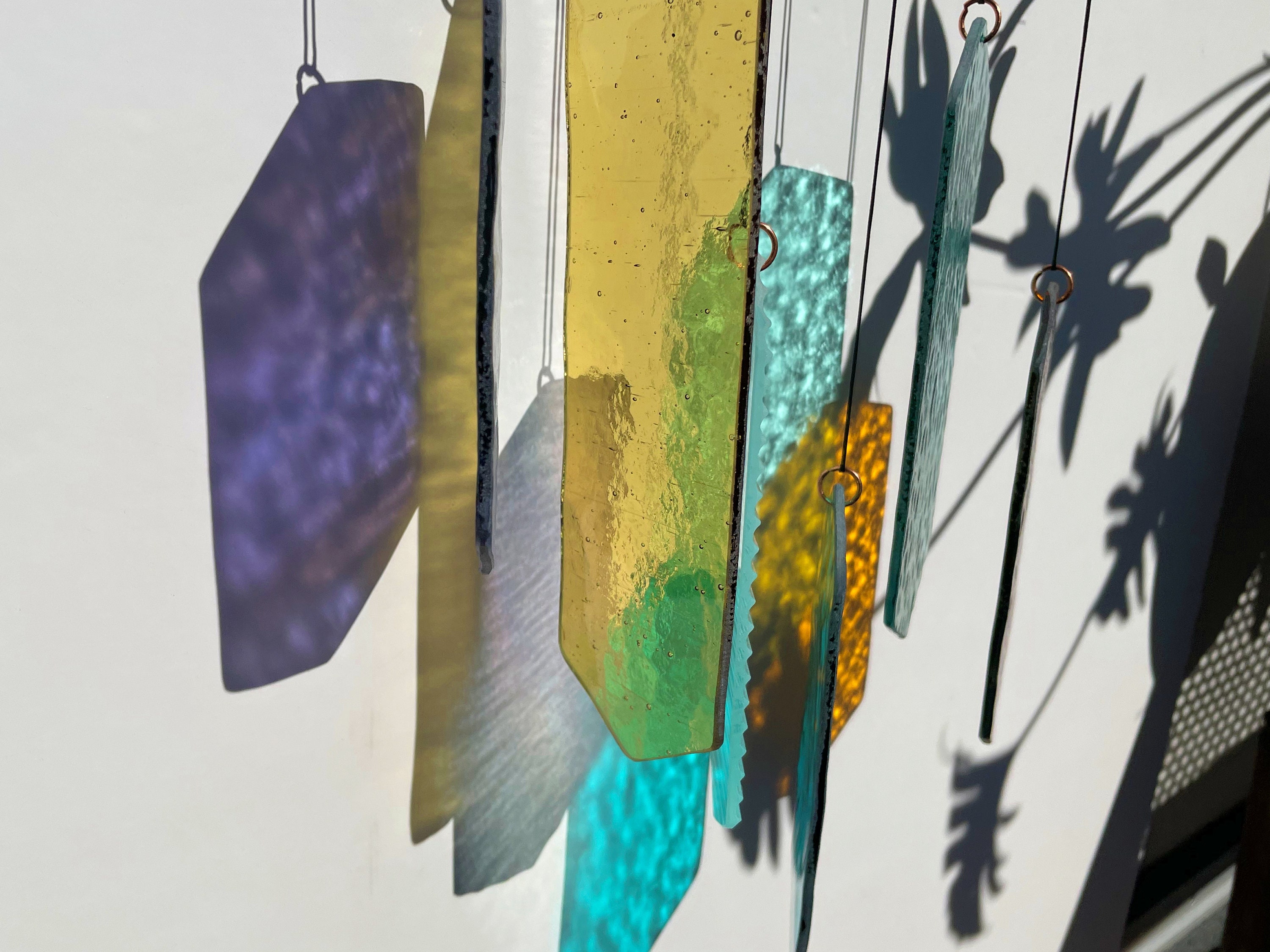 Mobile With Geometric Glass, Window Installation, Modern Glass Art Sun ...