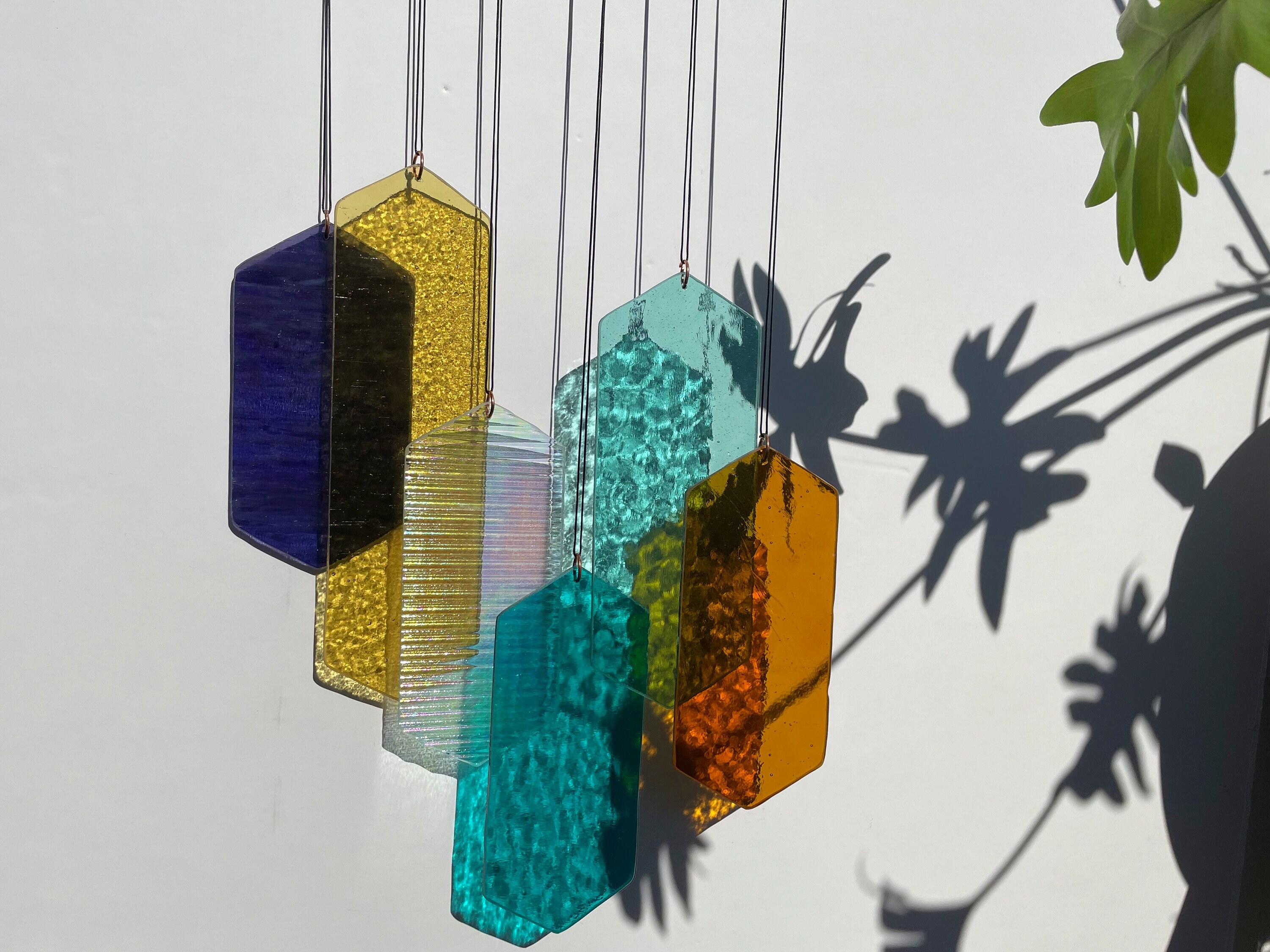Mobile With Geometric Glass, Window Installation, Modern Glass Art Sun ...