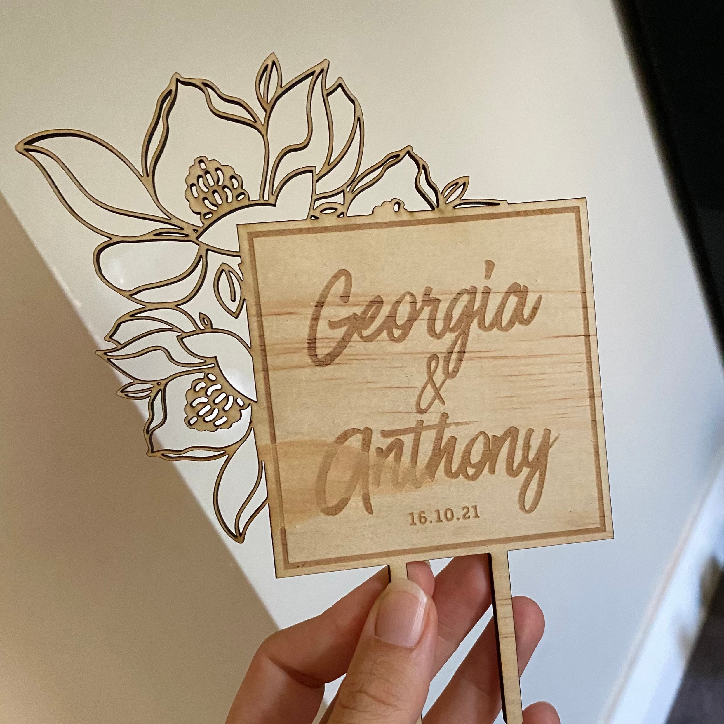 Magnolia Cake Topper - Etsy