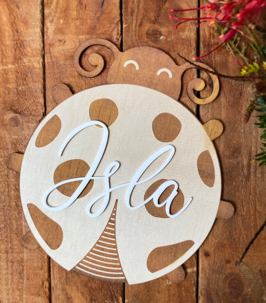 Ladybug Name Sign - Etsy