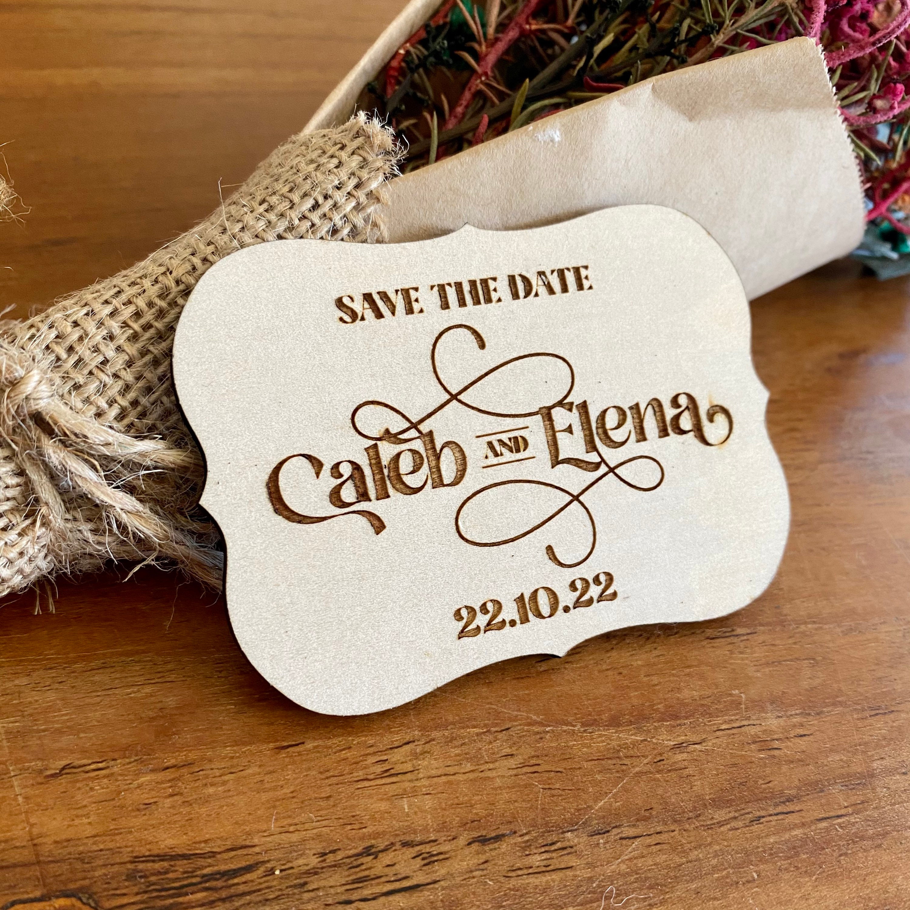 Laser Engraved Wood Save the Date - Etsy Australia