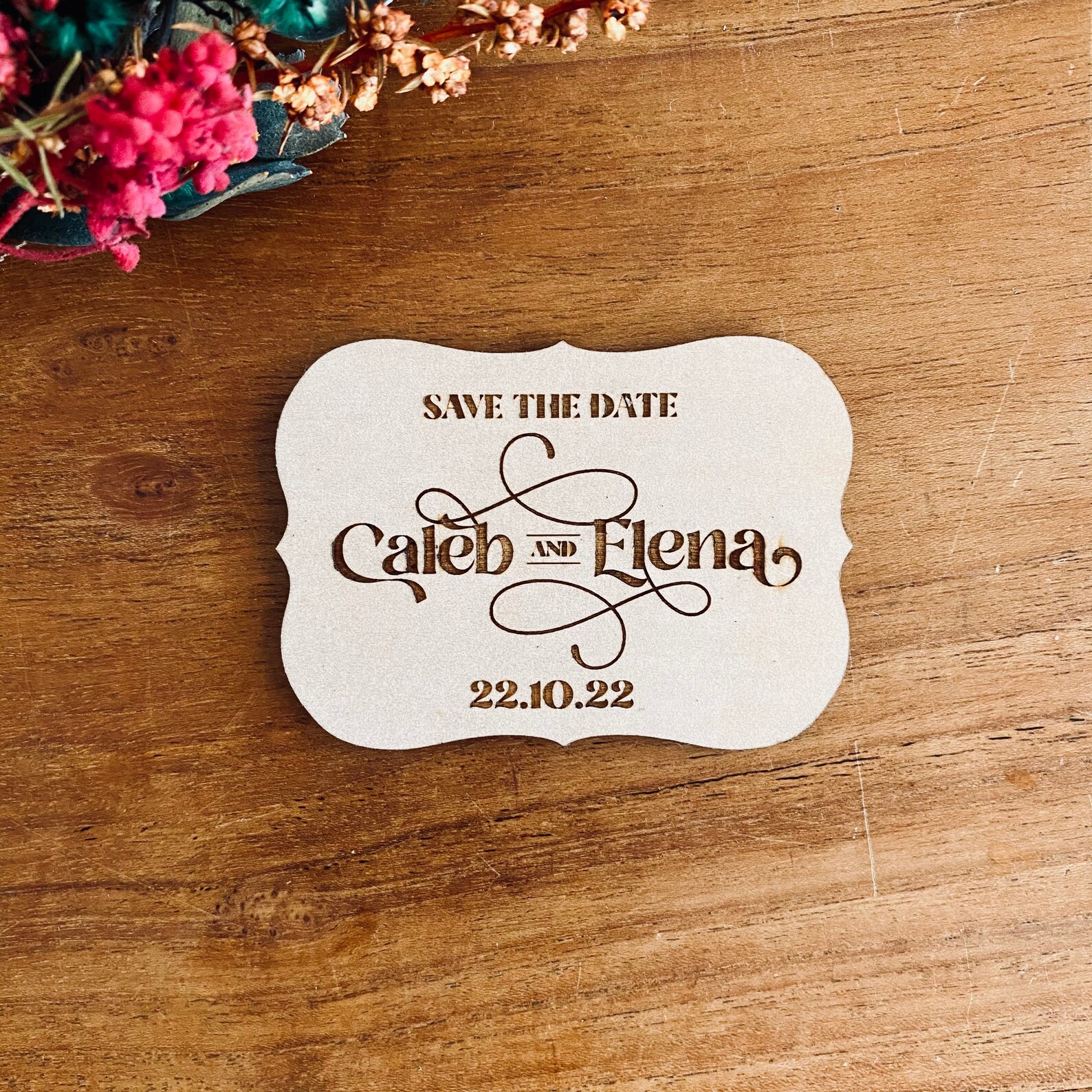 Laser Engraved Wood Save the Date - Etsy Australia