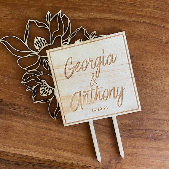 Magnolia Cake Topper - Etsy