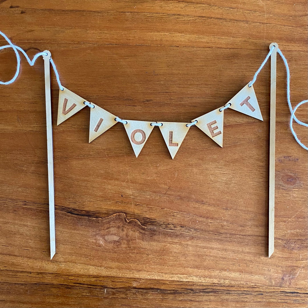 Cake Topper Wooden Bunting - Etsy
