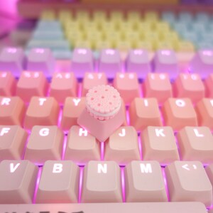 Kawaii Cute Pink Pastel Cookie Artisan Keycaps For Mechanical | Etsy