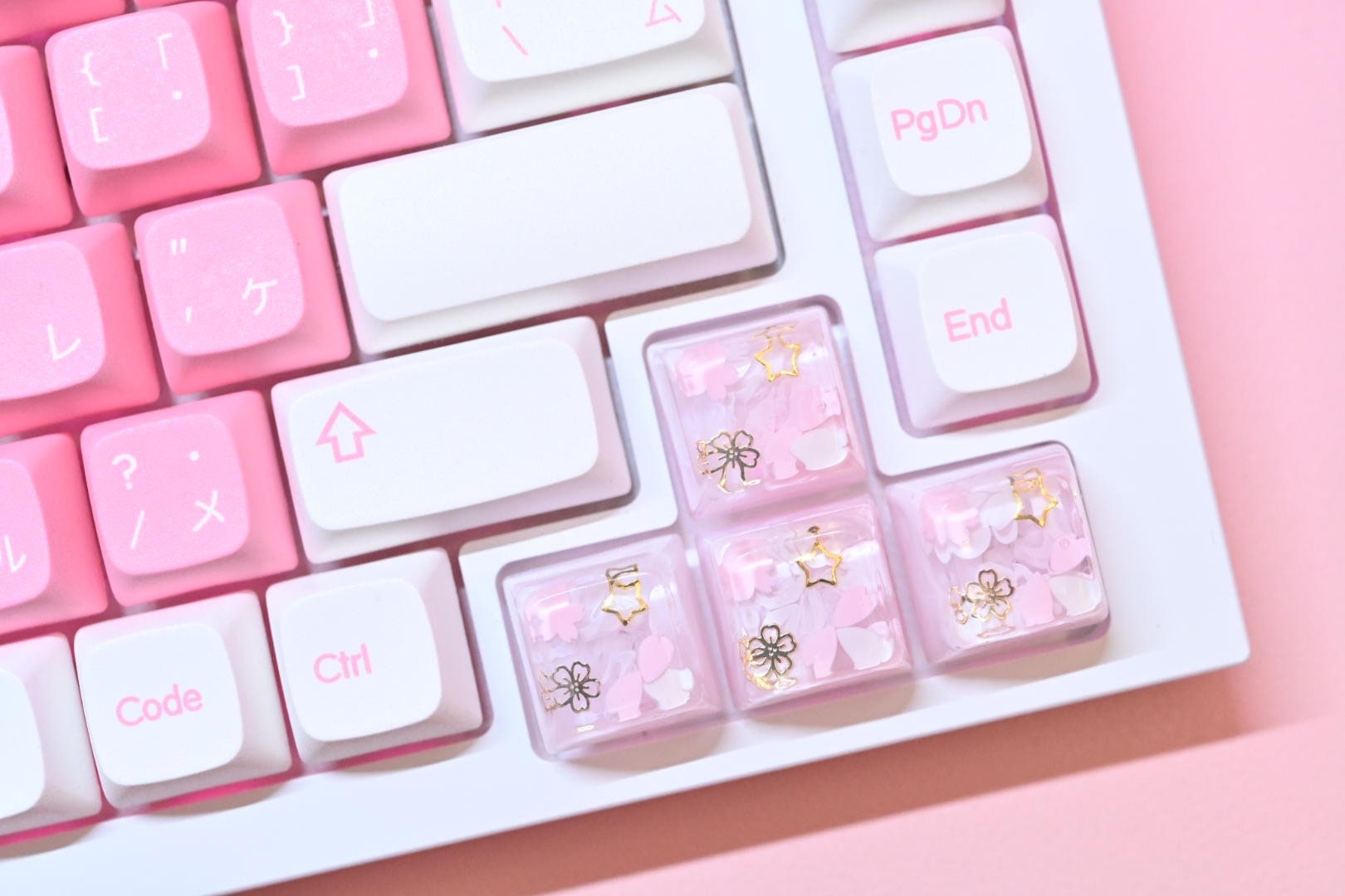 Kawaii Cute Pink/white Sakura Love Artisan Keycap for - Etsy