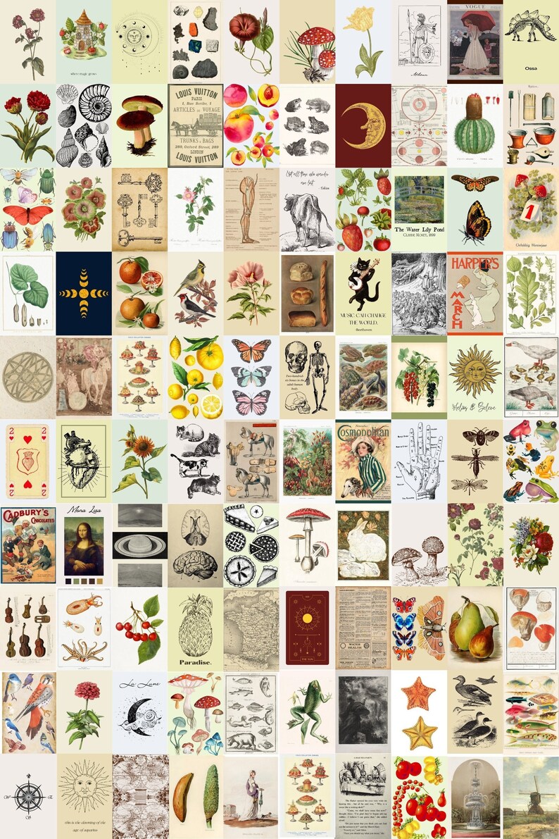 Cottagecore Wall Collage Kit Dorm Room Wall Art Prints Etsy Uk