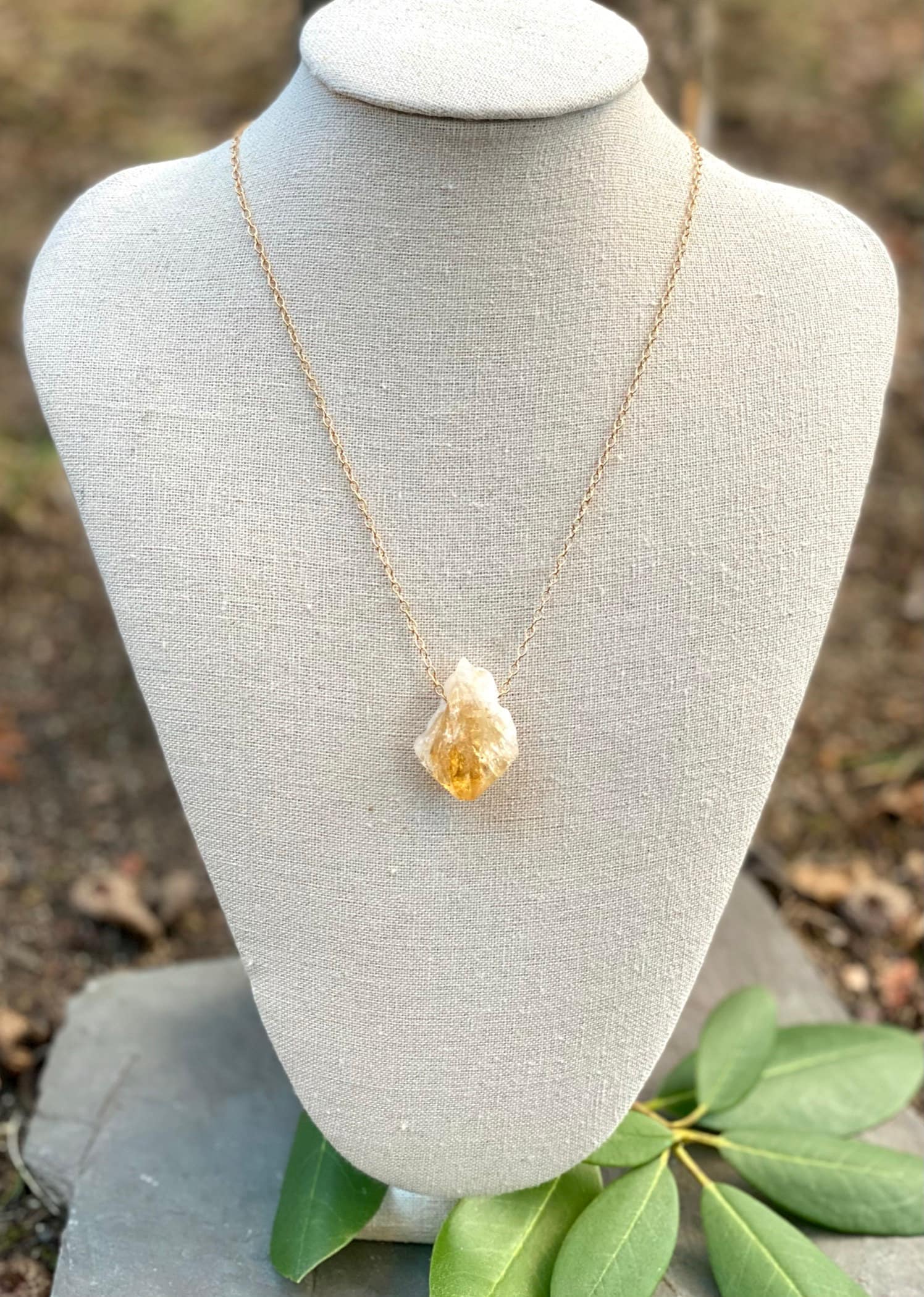 Citrine Necklace Large Crystal Necklace Citrine Jewelry | Etsy