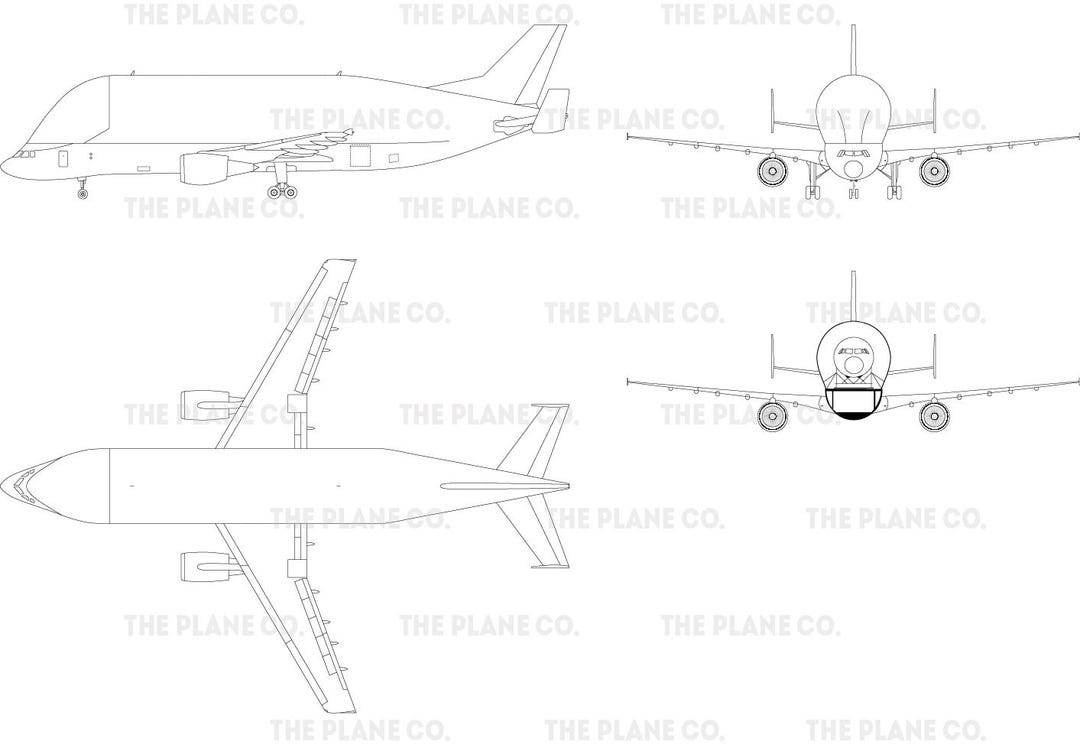 Airbus A300 Beluga Cargo Aircraft SVG Vector, Ai, JPEG Digital File ...