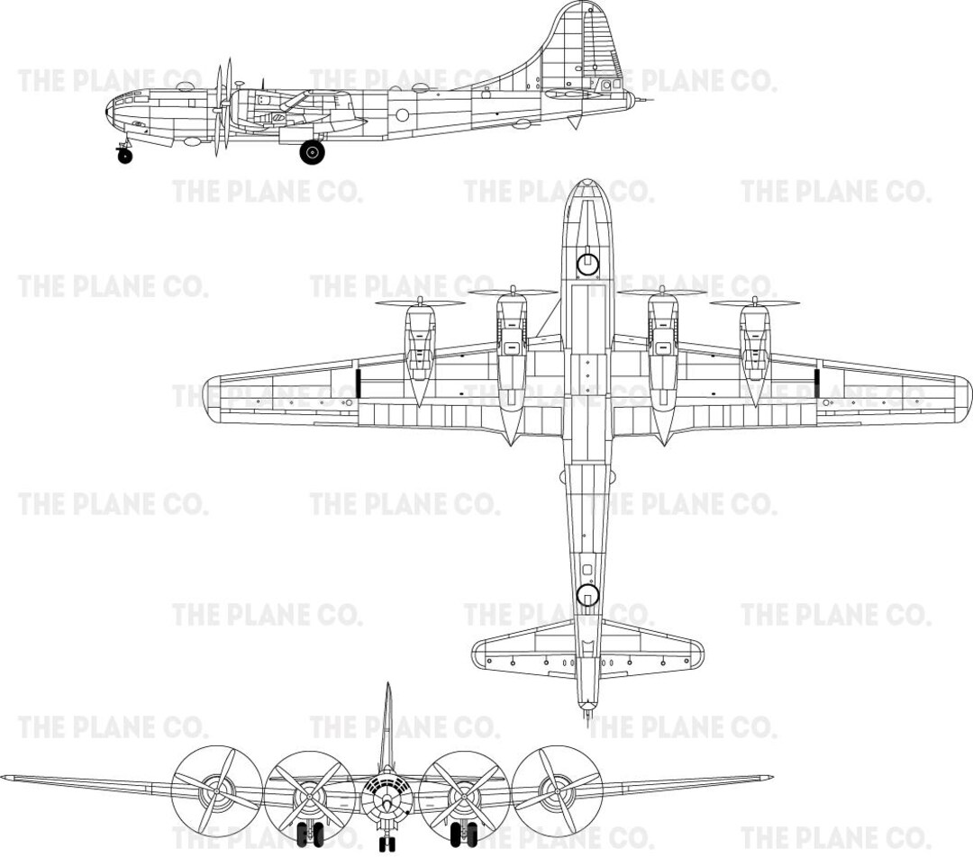 Bowing B-29 Superfortress Aircraft SVG Vector, Ai, JPEG Digital File ...