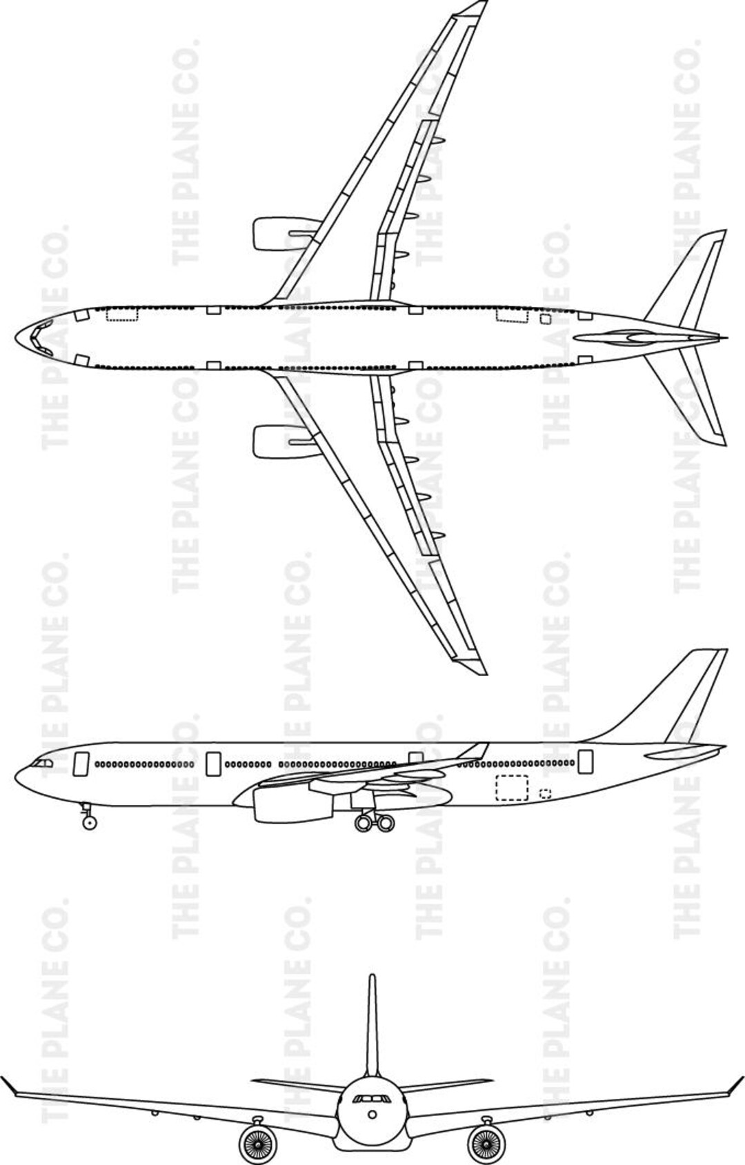 Airbus A330 Aircraft SVG Vector, Ai, JPEG Digital File Laser - Etsy