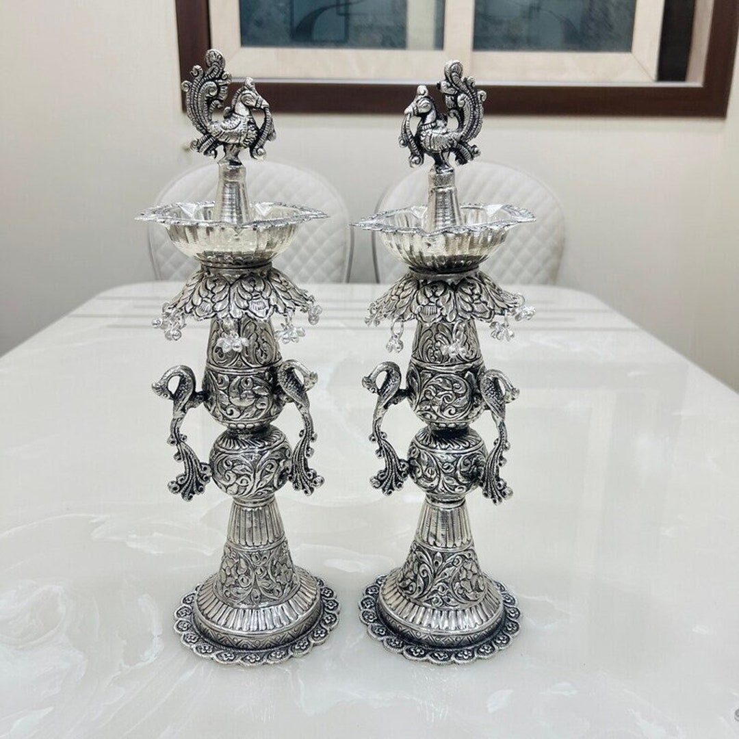 Traditional Samai Lamp, Peacock Deepam, Oil Lamp, Kuthu Vilakku Diya ...