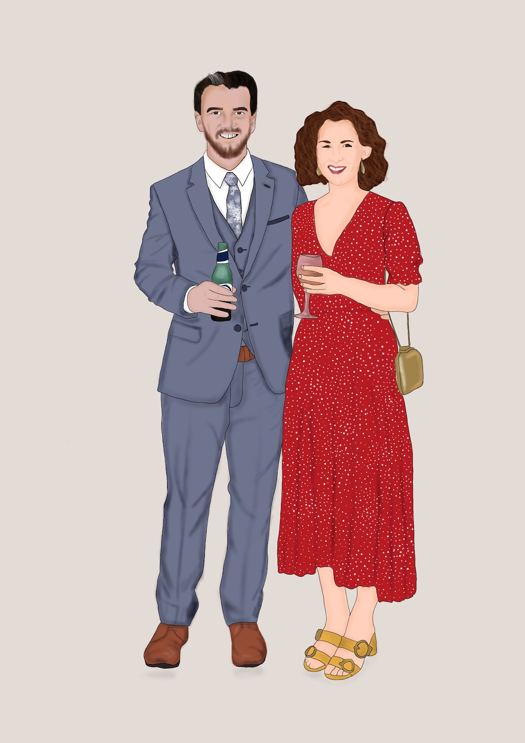 Couples Digital Illustration - Etsy