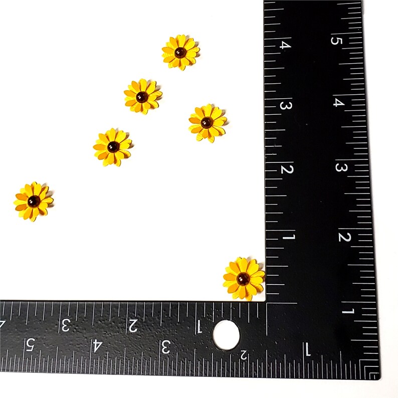 Mini Paper Sunflower Embellishments Handmade Tiny Sunflower Decorations ...