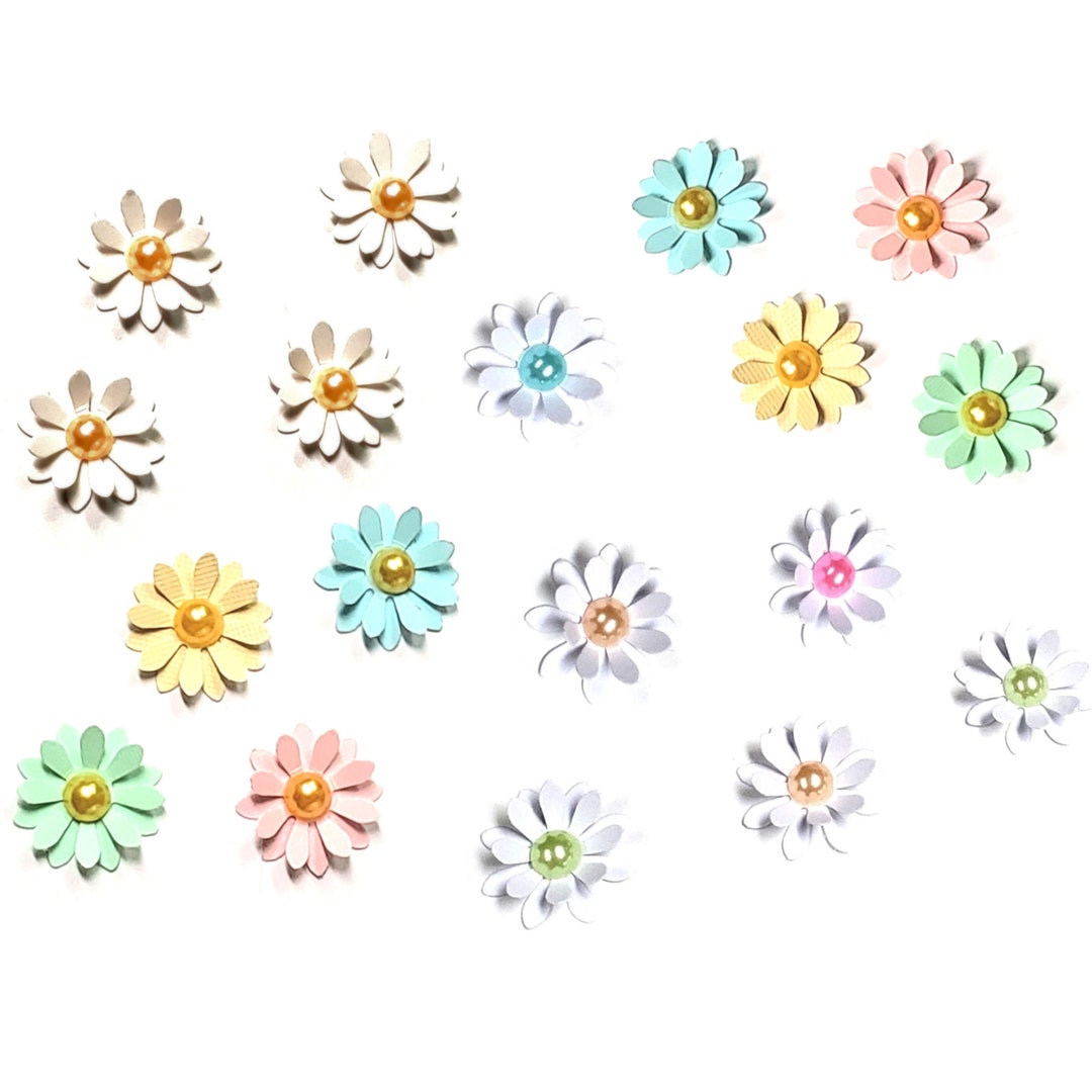Tiny Paper Flowers for Handmade Cards, Small Paper Daisies for ...