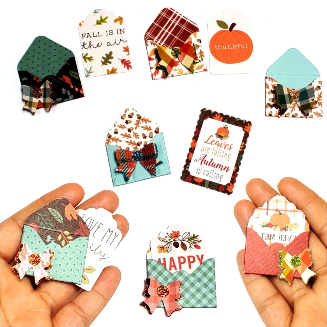 Fall Mini Envelopes, Paper Embellishments for Fall and Thanksgiving ...