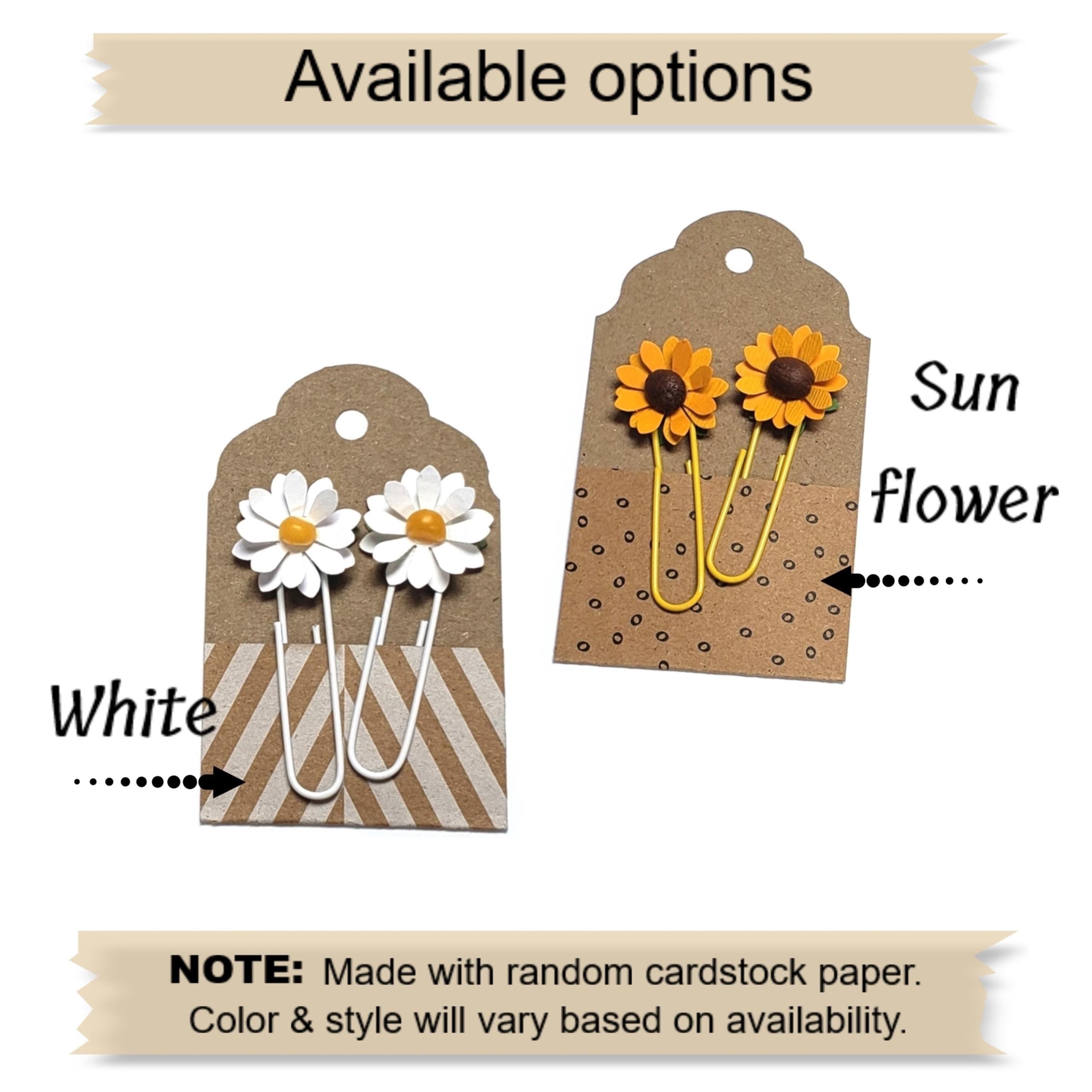 Sunflower Bookmark Altered Paperclip, Sunflower Page Divider Handmade ...