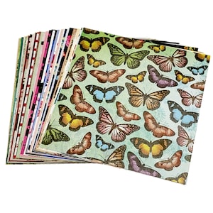 Butterflies Scrapbook Paper Sheets Mixed Butterfly Printed Pattern ...