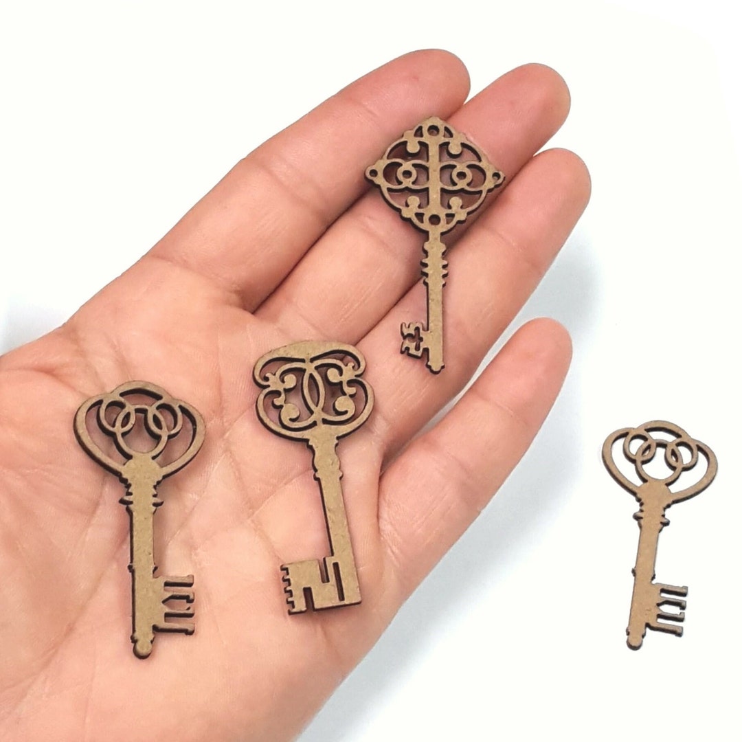 Laser Cut Vintage Key Die Cut, Old Key Chipboard Cutout, Dimensional ...