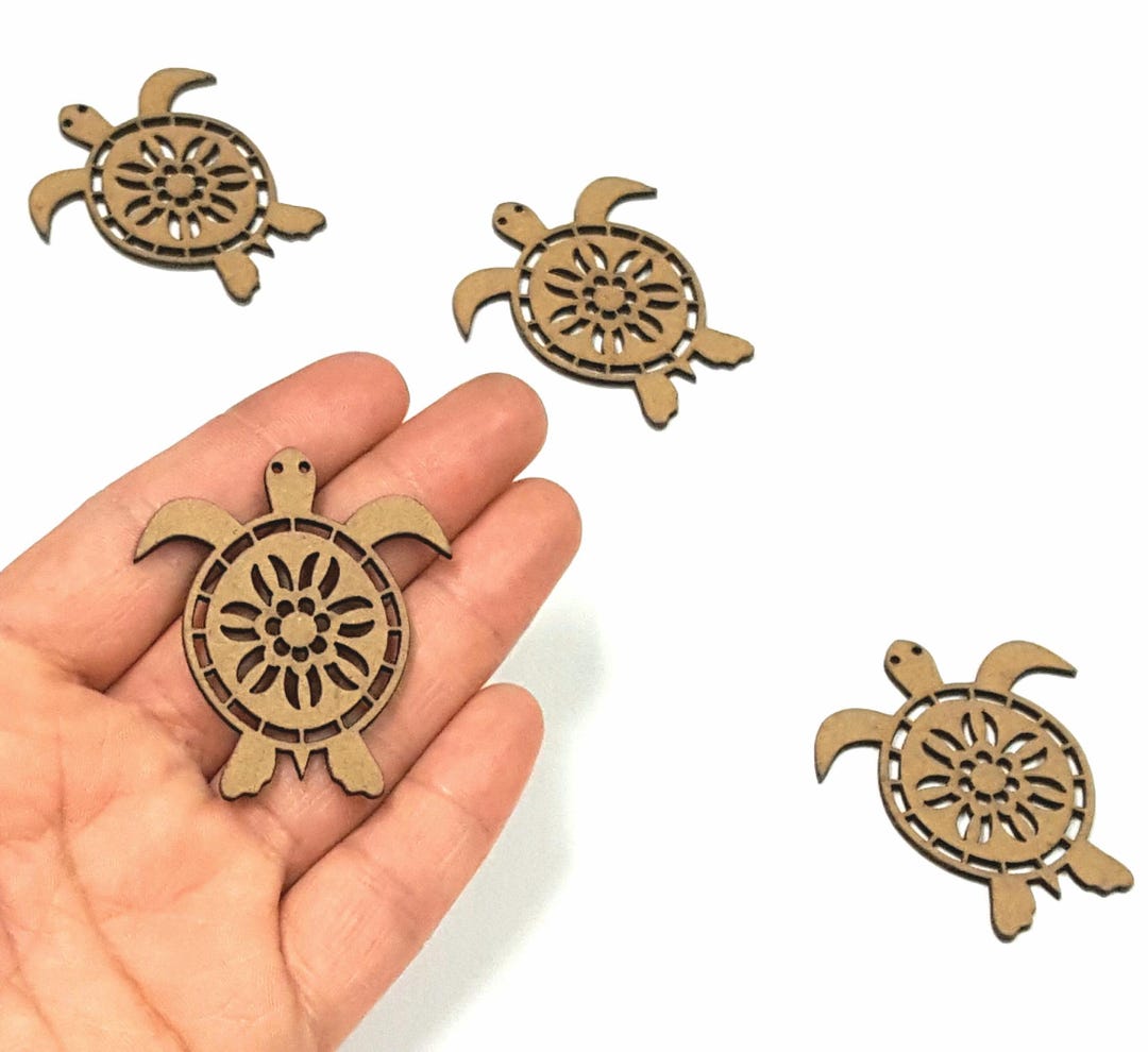 Laser Cut Turtle, Sea Turtle Chipboard, Turtle Die Cut, Dimensional ...
