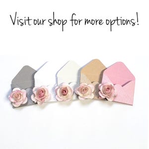 Mini Rose Envelopes, Handmade Floral Envelopes, Miniature Stationery ...