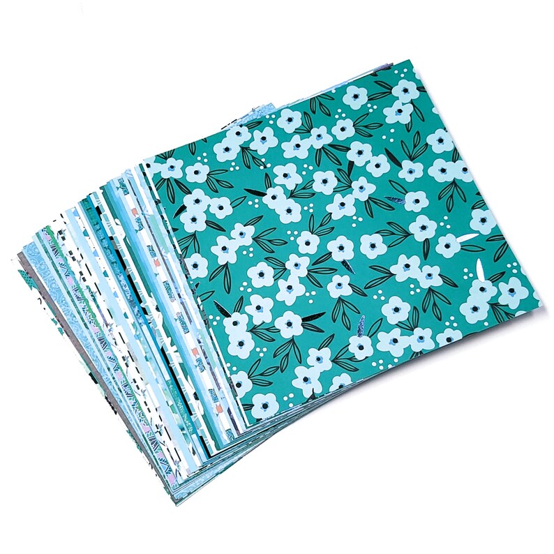 Blue Mixed Paper Bundle Pack 6x6 Blue Paper Sheets 35pc - Etsy
