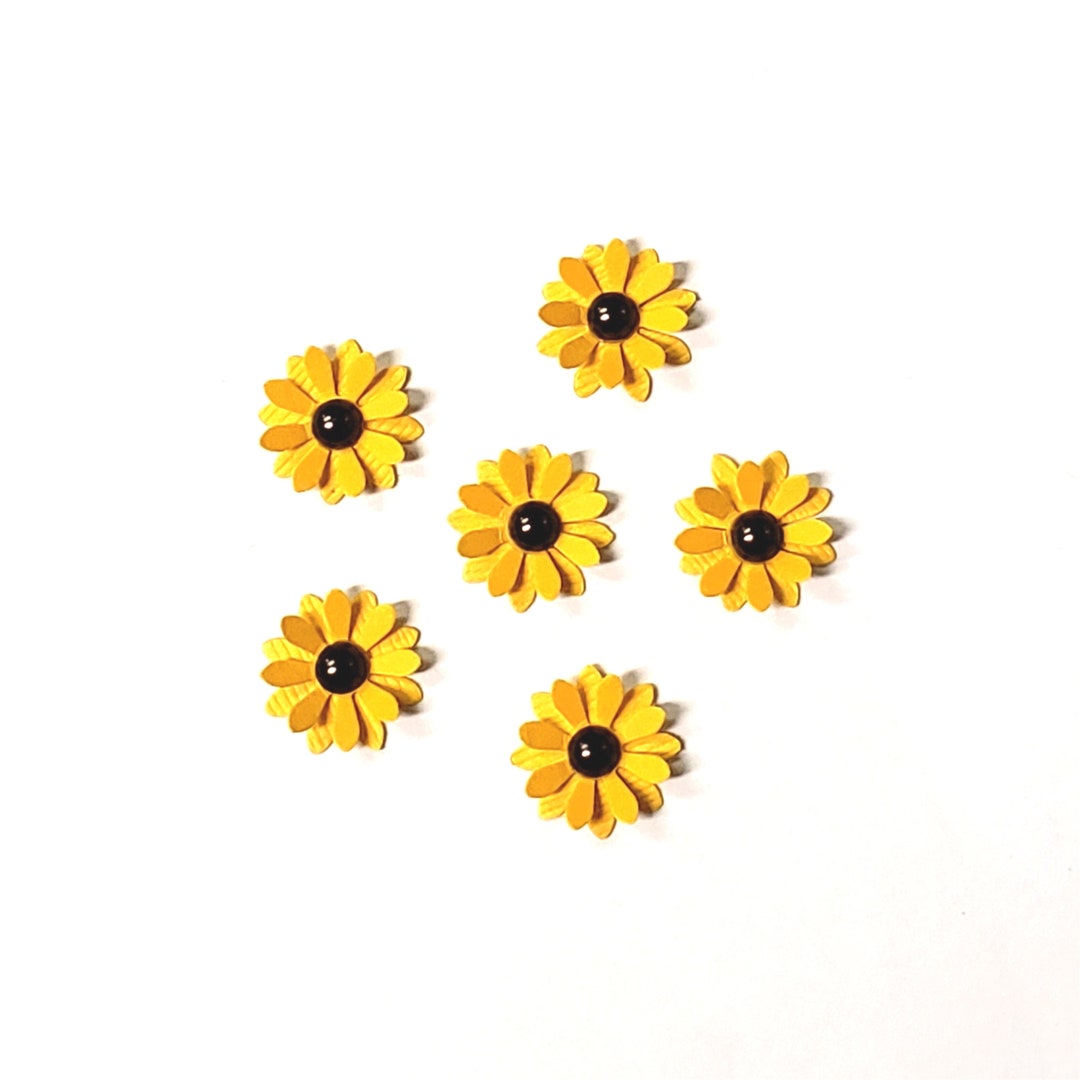 Mini Paper Sunflower Embellishments Handmade Tiny Sunflower Decorations ...