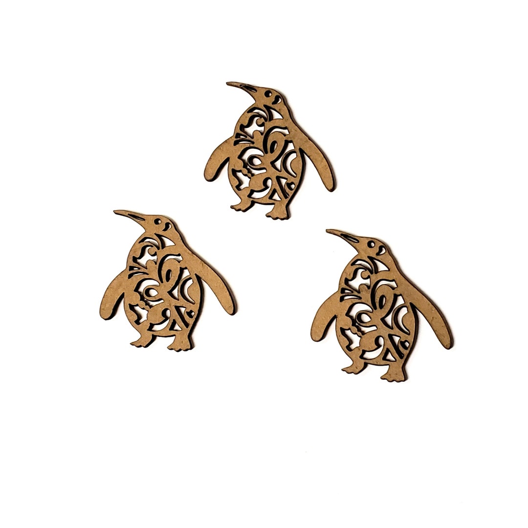 Laser Cut Penguin, 3D Penguin Die Cut Chipboard Penguin Shapes, Kraft ...