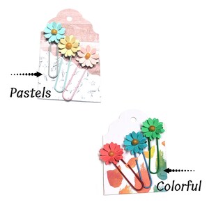 Daisy Paper Clips, Pastel Flower Paperclips, Handmade Page Divider ...