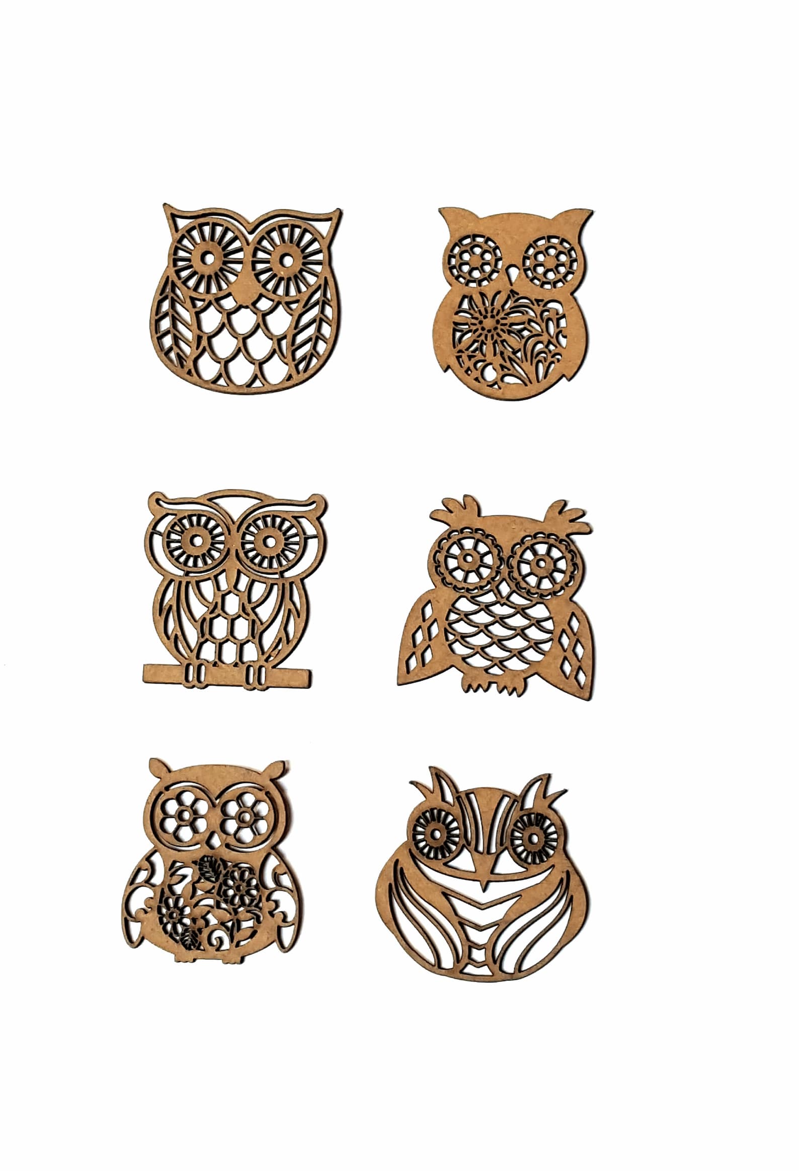 Chipboard Owl Die Cuts, Laser Cut Owlet, Dimensional Owl Cutout, Barn ...