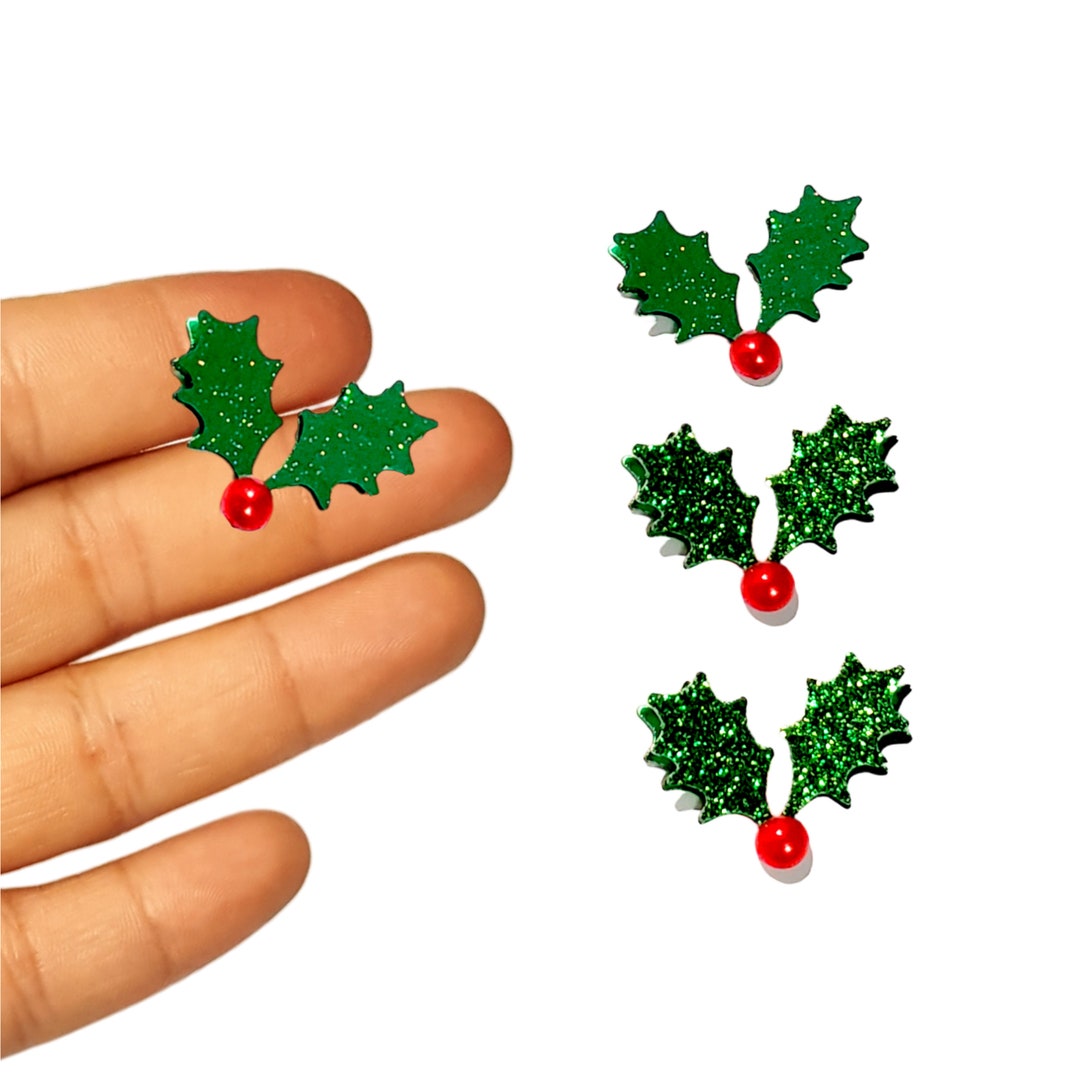 Paper Holly Leaves 1 Inch Christmas Holly Berry Embellishments, Mini ...