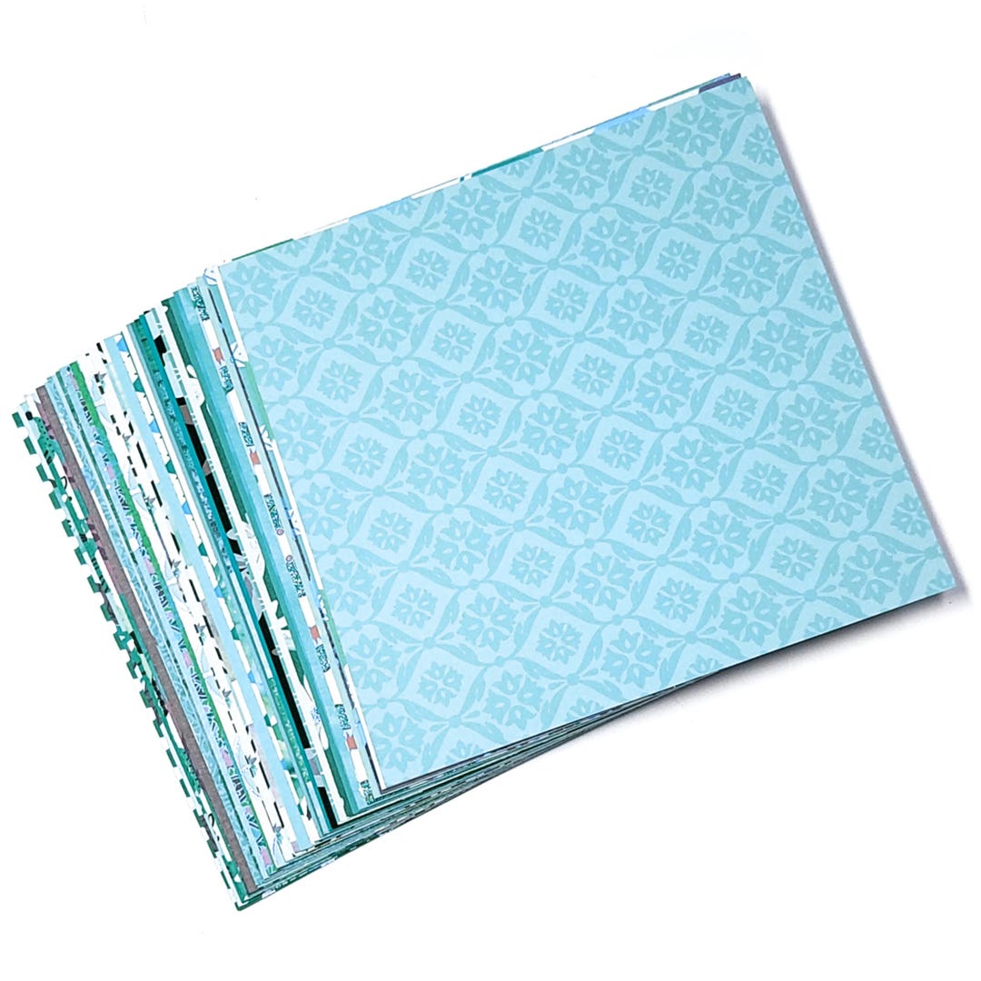 Blue Scrapbook Paper Sheets, Blue Craft Paper Variety Pack, Mixed ...