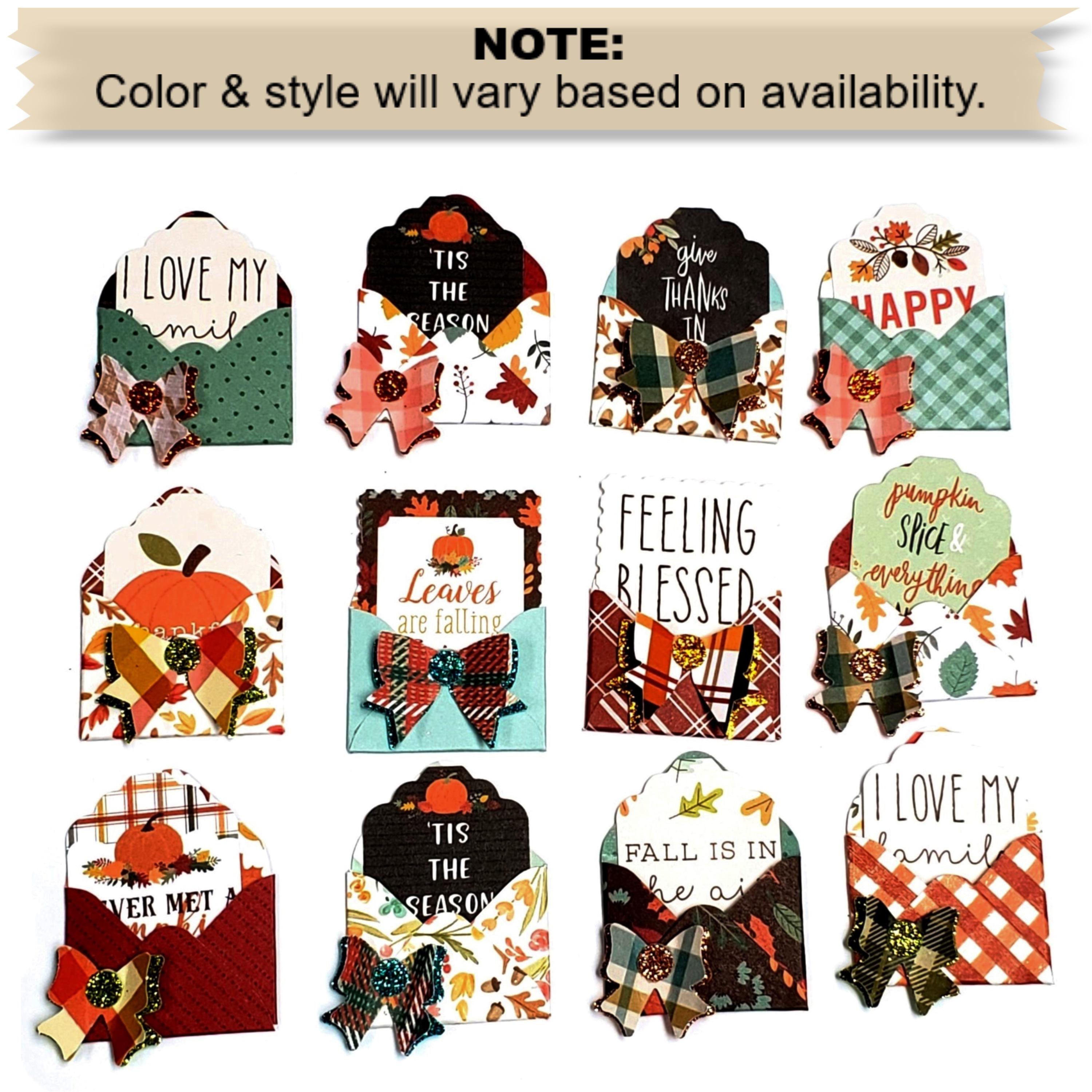 Fall Mini Envelopes, Paper Embellishments for Fall and Thanksgiving ...