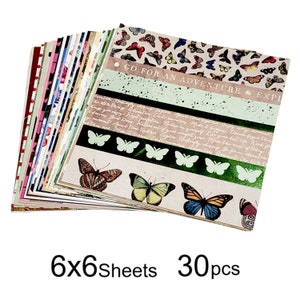 Butterflies Scrapbook Paper Sheets Mixed Butterfly Printed Pattern ...