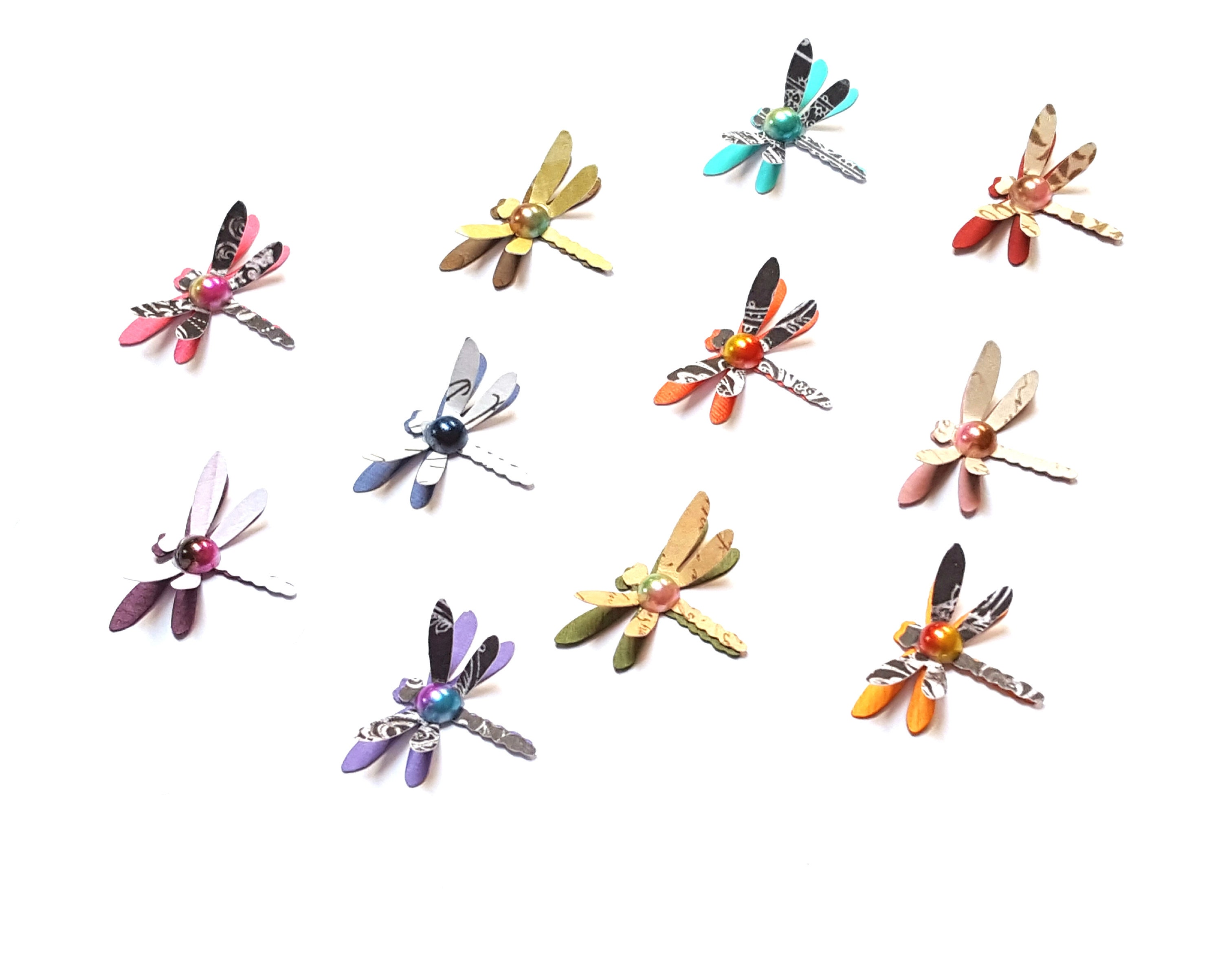 Mini Dragonfly Embellishments Handmade Paper Dragonflies for - Etsy