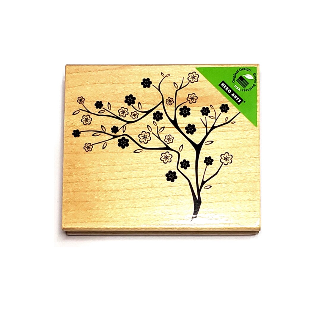 Hero Arts Slanted Tree Wood Stamp K5094 – 3.75in X 3in Spring Floral ...