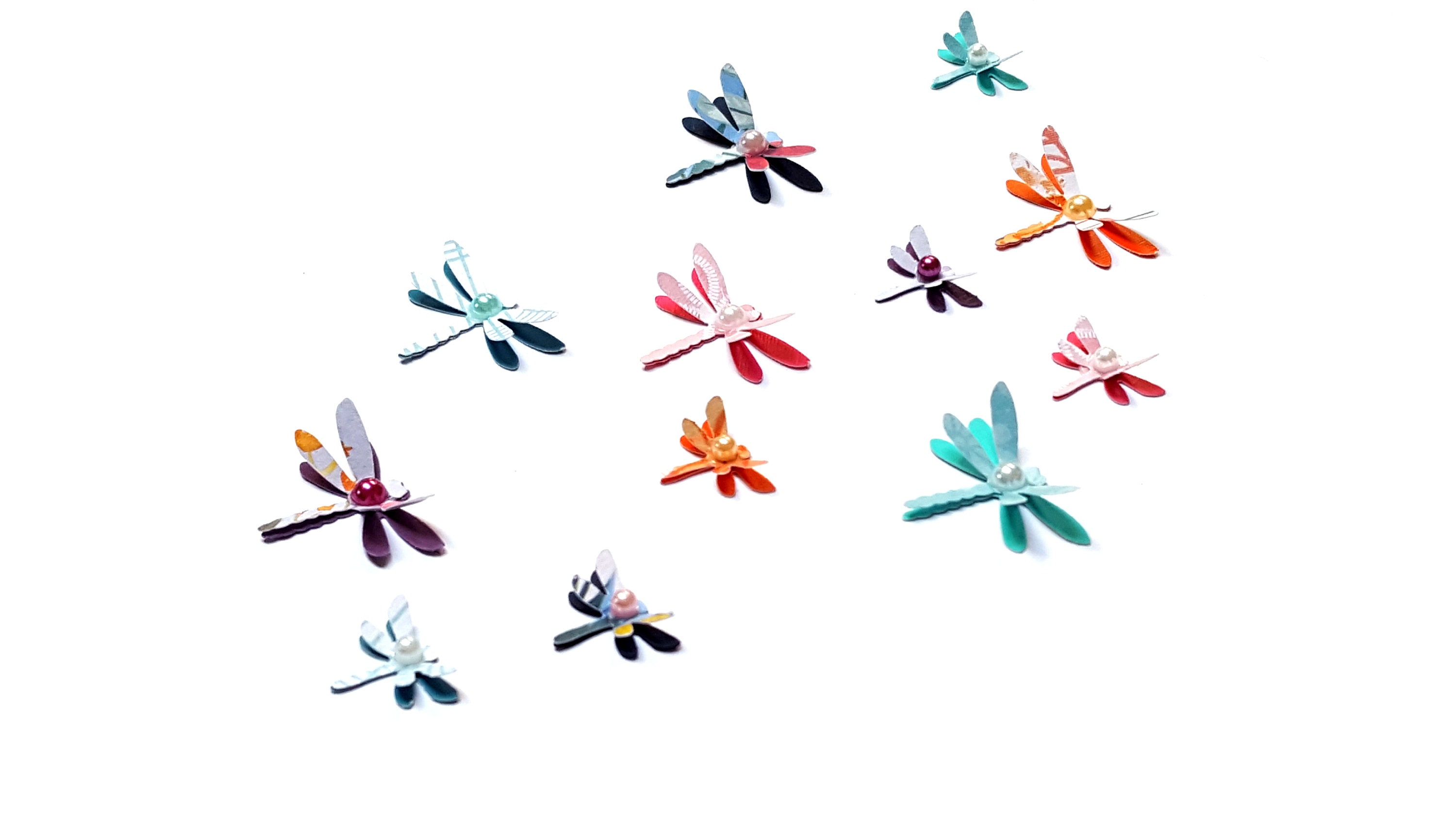 Mini Dragonfly Embellishments Handmade Paper Dragonflies for - Etsy