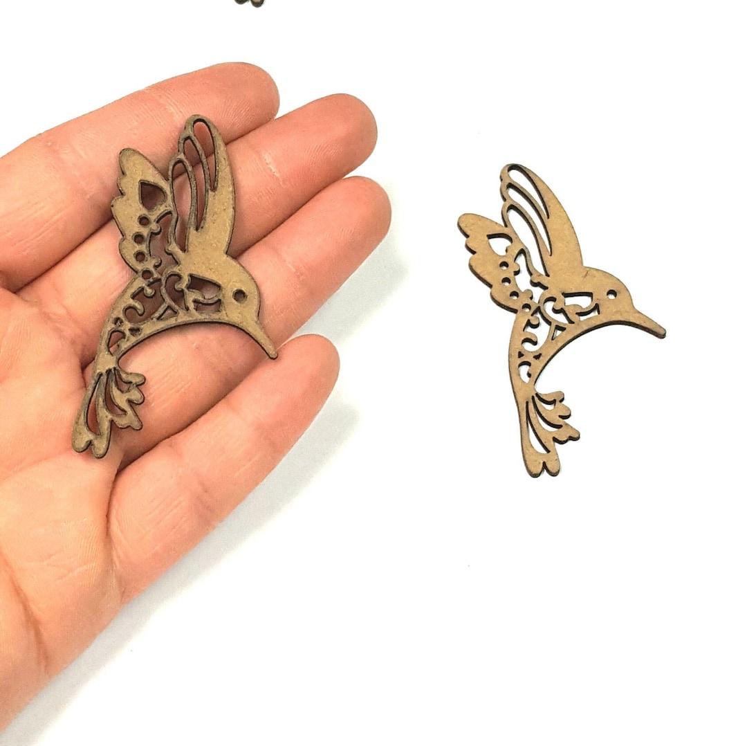 Laser Cut Hummingbird Chipboard Die Cuts, Dimensional Hummingbird ...
