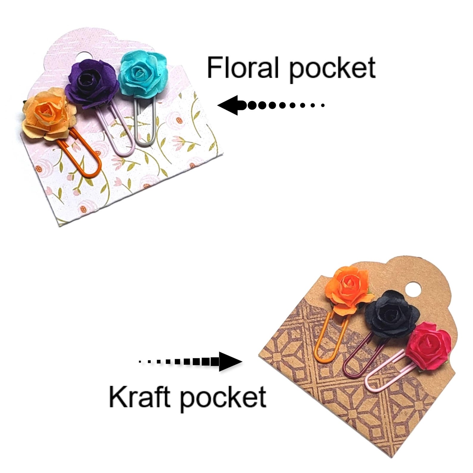 Rose Vintage Style Altered Paper Clips, Handmade Paperclips, Mini ...