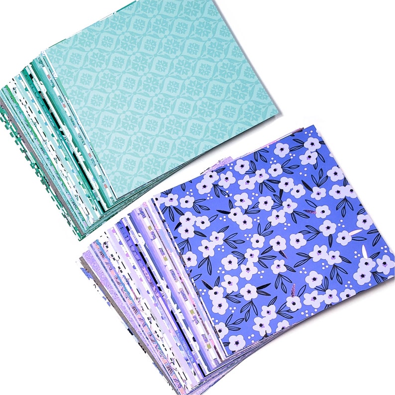 Blue Mixed Paper Bundle Pack 6x6 Blue Paper Sheets 35pc - Etsy