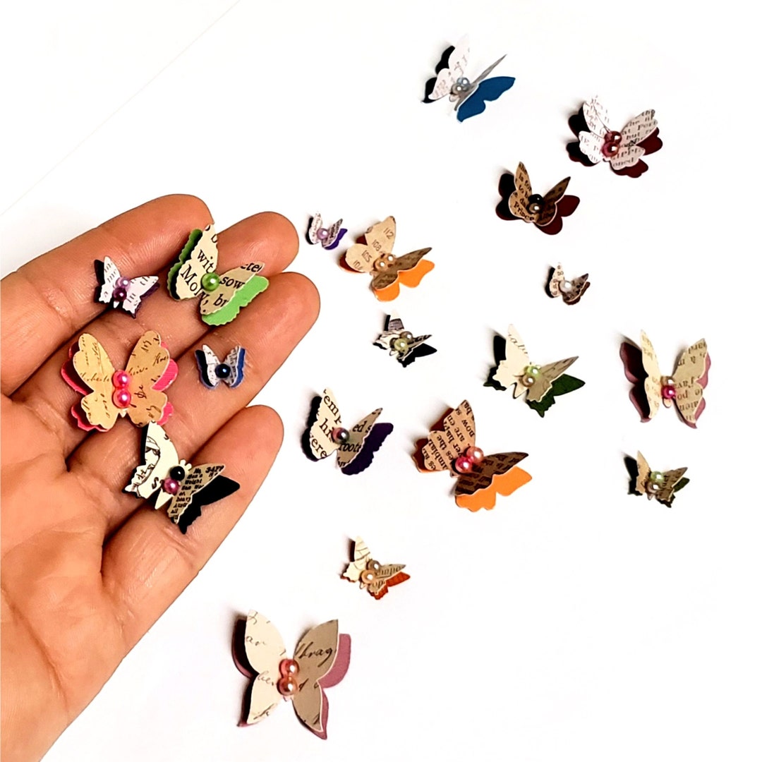 Vintage Style Mini Paper Butterflies, Small Paper Butterflies Handmade ...