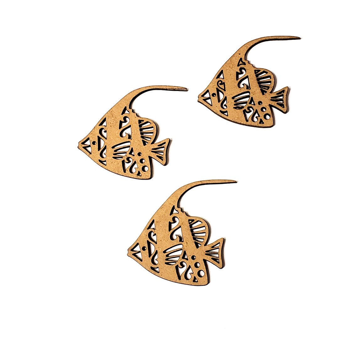 Laser Cut Fish, Chipboard Fish Die Cuts, Dimensional Fish Cutout, Fish ...
