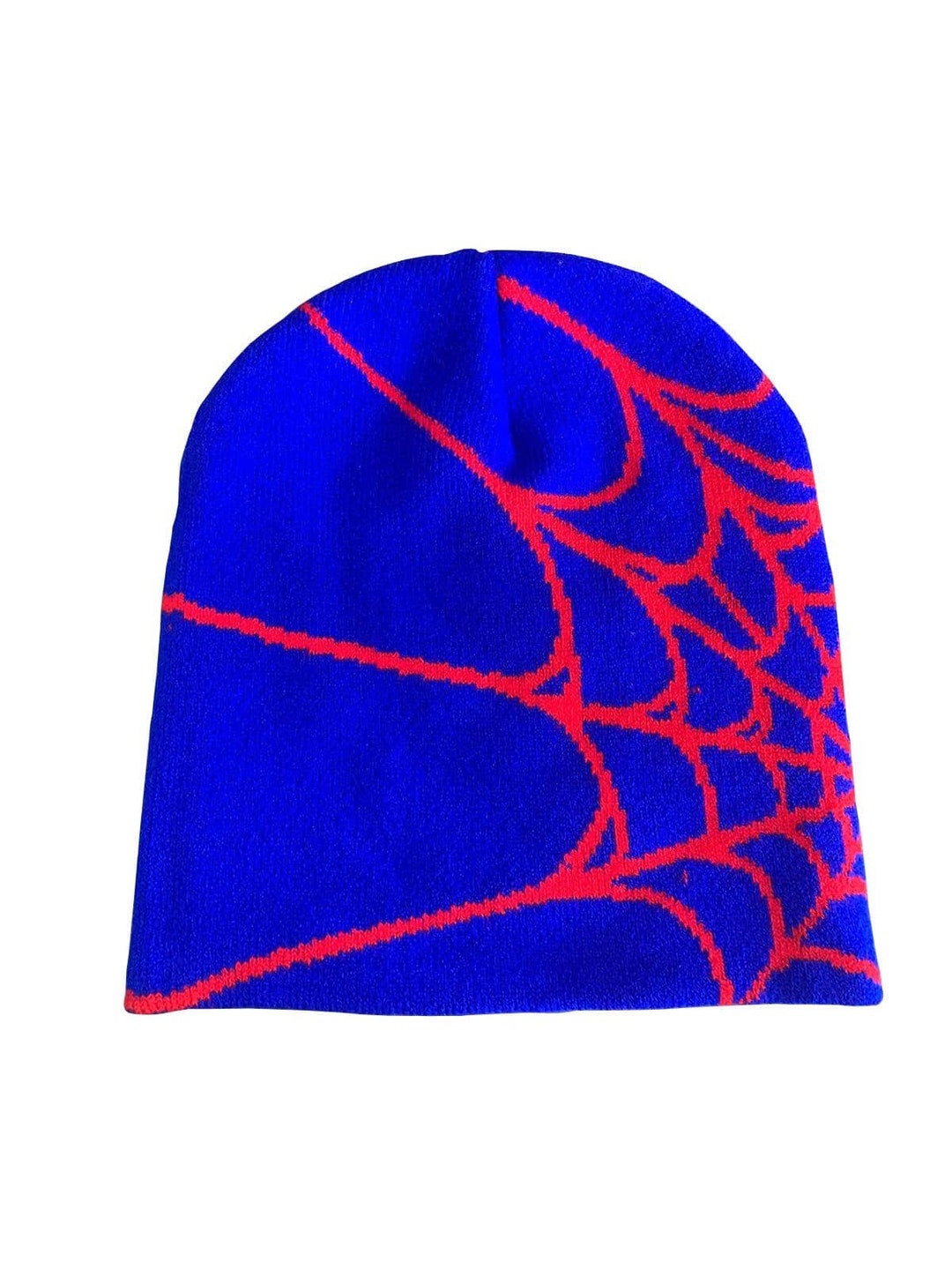 Spider Web Jacquard Beanie Blue, Red - Etsy