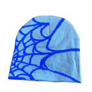 Spider Web Jacquard Beanie, Baby Blue - Etsy
